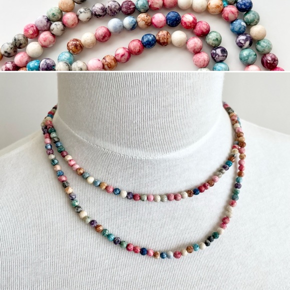 Vintage | Jewelry | Vintage Rainbow Colorful Stone Necklace | Poshmark